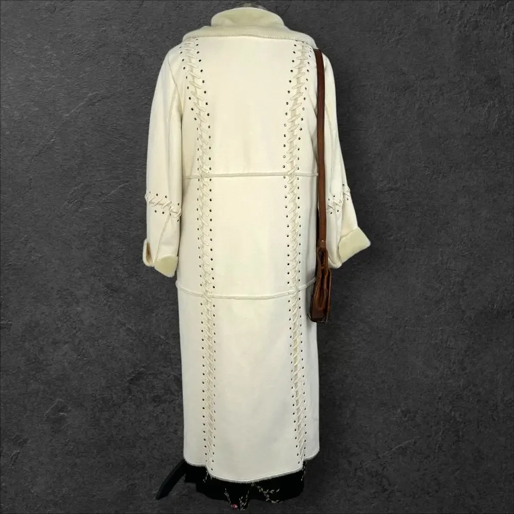 dennis basso | Jackets & Coats | Y2k Cream Faux Suede Faux Fur Penny ...